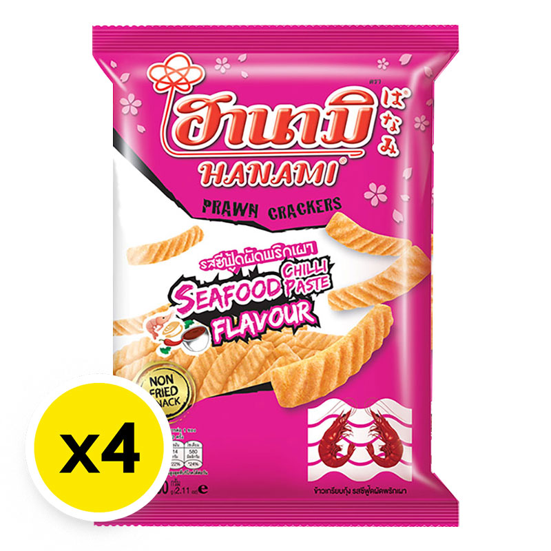 HANAMI Prawn Crecker Seafood Chili 60 g x 4 | Makro PRO