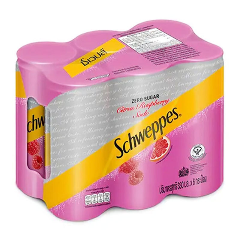 SCHWEPPES Soft Drink Citrus Raspberry Soda Zero Sugar 330ml x 6 | Makro PRO