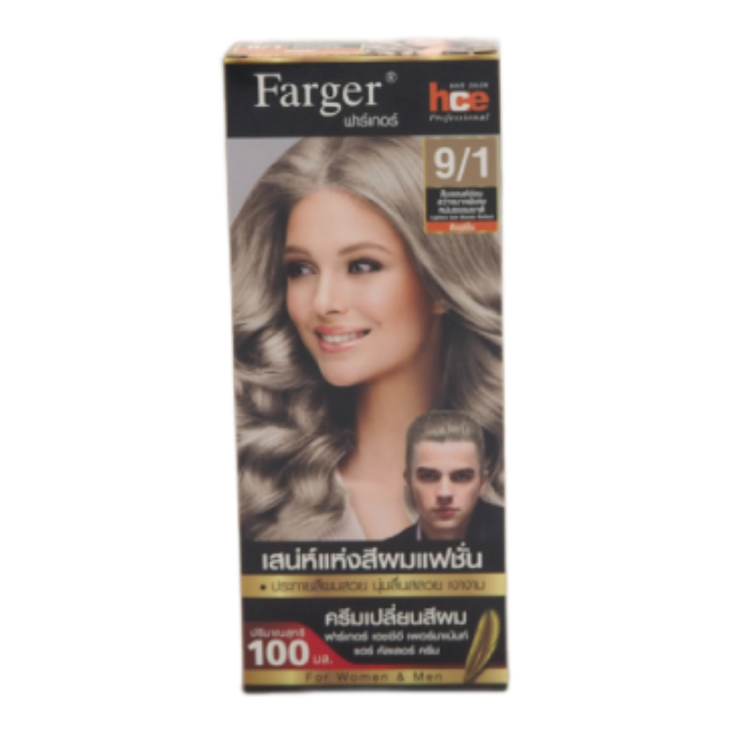 FARGER HCE Hair Color 9/1 Lightest Ash Blonde 100 ml | Makro PRO