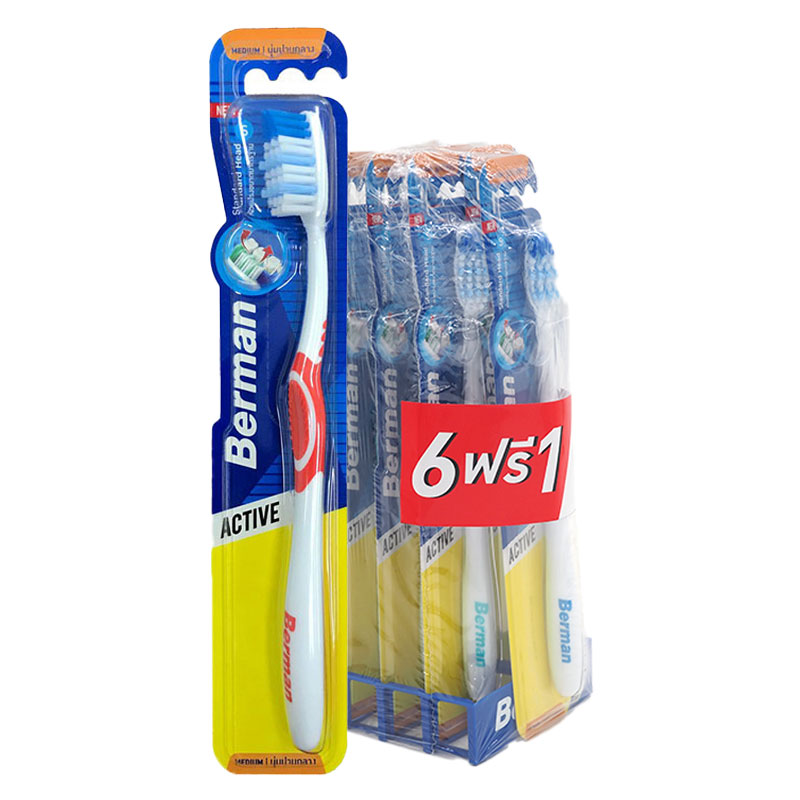 BERMAN Toothbrush Active Medium 6 pcs | Makro PRO