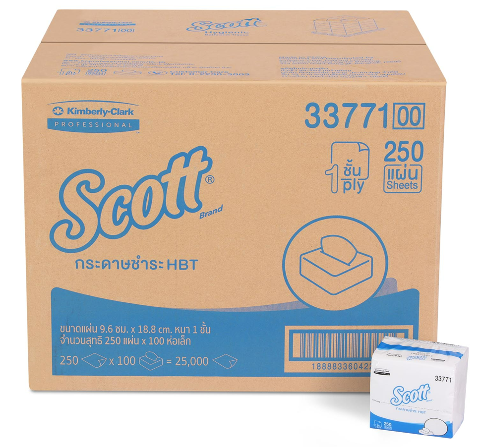 SCOTT Hygienic Bathroom Tissue 1 Ply Folded 250 sheets x 100 | Makro PRO