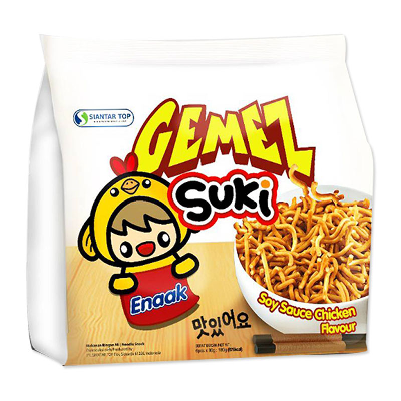 GEMEZ SUKI Noodle Snack Soy Sauce And Chicken Flavor 30 g 6 pcs | Makro PRO