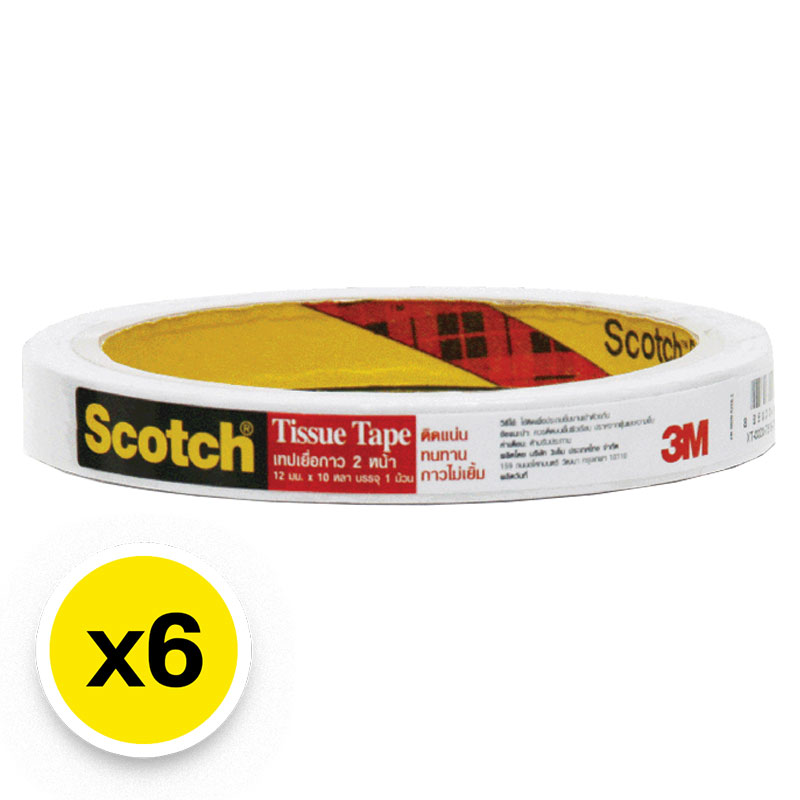 SCOTCH Double-Sided Tissue Tape 12 mm 10 yds 6 pcs | Makro PRO