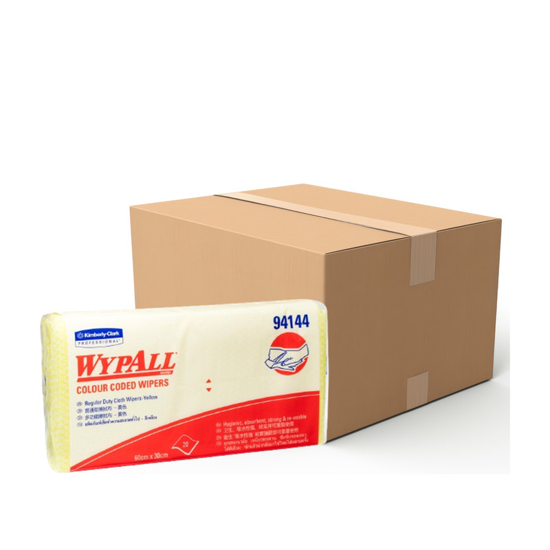 ไวป์ออลล์ แผ่นเช็ดทำความสะอาด ฟูดเซอร์วิส 60 x 30 ซม. สีเหลือง 20 แผ่น ...