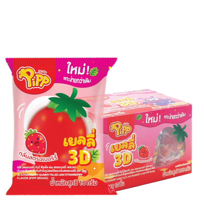 PIPP Jelly 3D Strawberry 18 g 12 pcs | Makro PRO