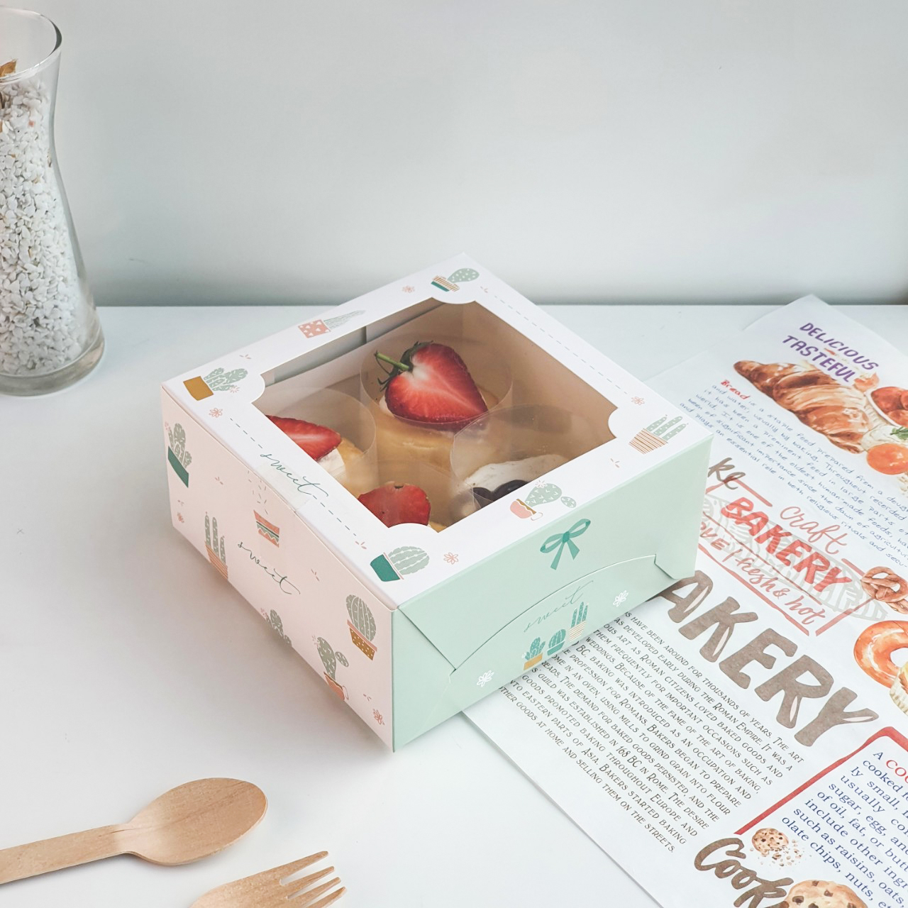 Goodboxpack, half pound paper cake box 15x15x7.5 cm. Pack 20 pieces ...