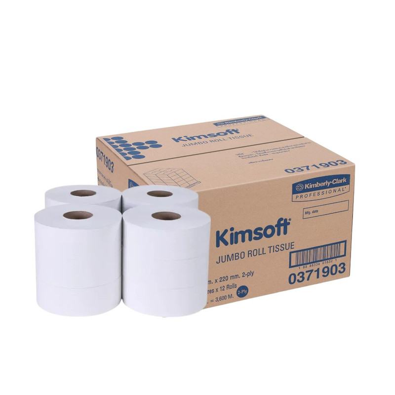KIMSOFT Jumbo Roll Tissue 2 Ply Perforated JRT (Roll Width 9cm Length ...