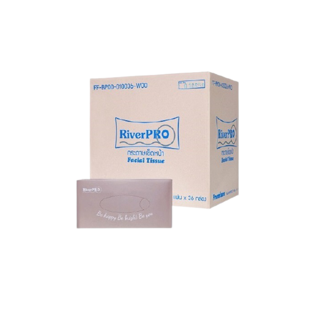 Riverpro กระดาษเช็ดเช็ดหน้าแบบกล่อง หนา2ชั้น 170แผ่น*36กล่อง ยกลัง ...