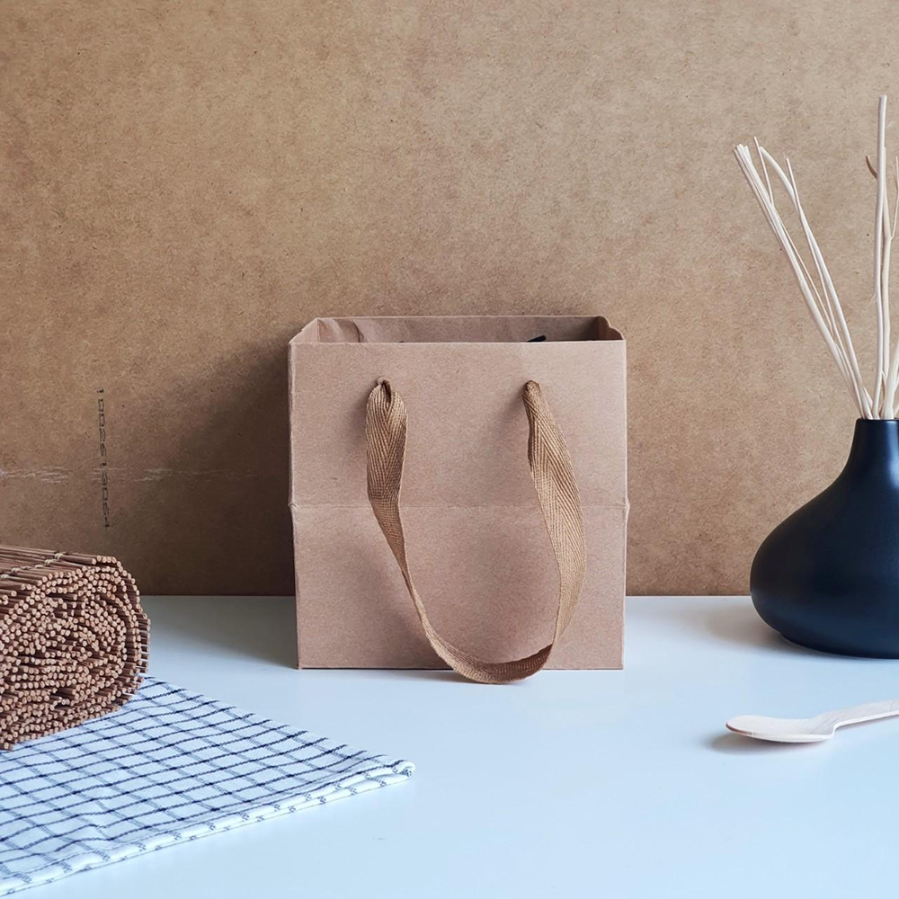 Goodboxpack Kraft paper bag Premium width sizes S 15 x 15 x 15 cm. Pack ...