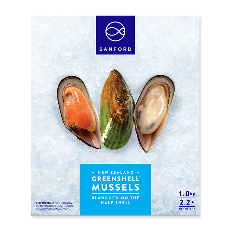 SANFORD Frozen Half Shell New Zealand Mussel Size M 1 kg | Makro PRO