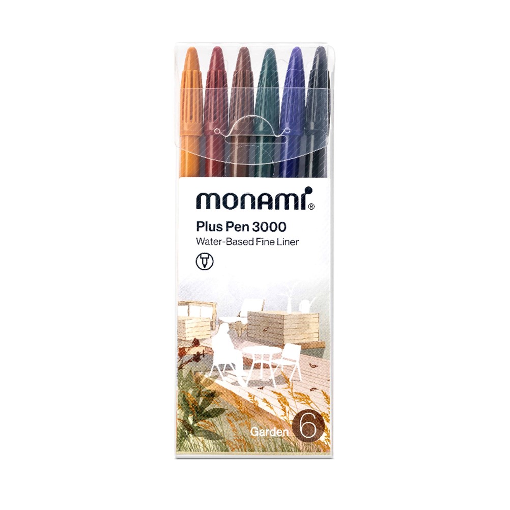 MONAMI Water Color Pen Plus Pen Set 6 Colors (Garden) | Makro PRO