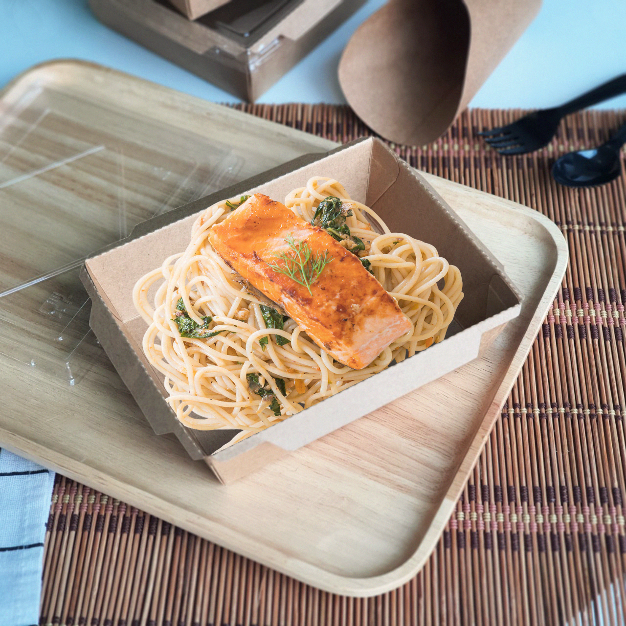 Goodboxpack Craft food box with a lid 900 ml per pack, 50 pieces ...