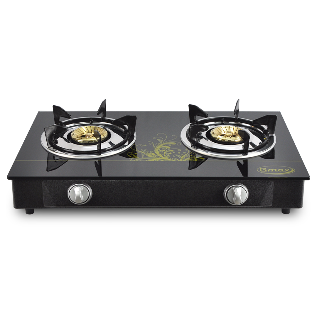 Gmax Tempered Glass Gas Stove 2 Burner Turbo Model GL-702B | Makro PRO