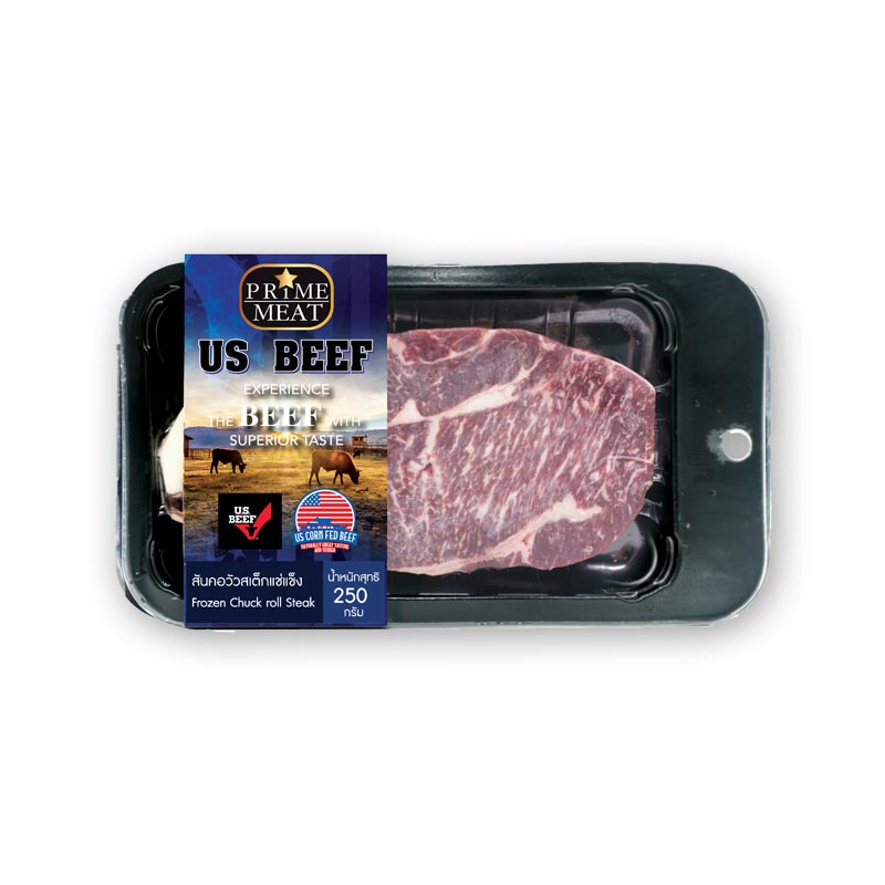 PRIME MEAT Frozen US Beef Choice Grade Chuck Roll Steak 250 g | Makro PRO
