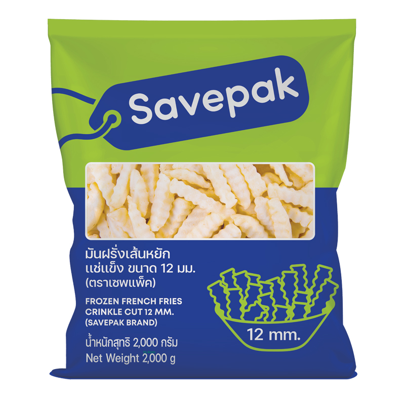 เซพแพ็ค เฟรนช์ฟรายส์แช่แข็ง ขนาด 12 มม. เส้นหยัก 2 กก. | Makro PRO