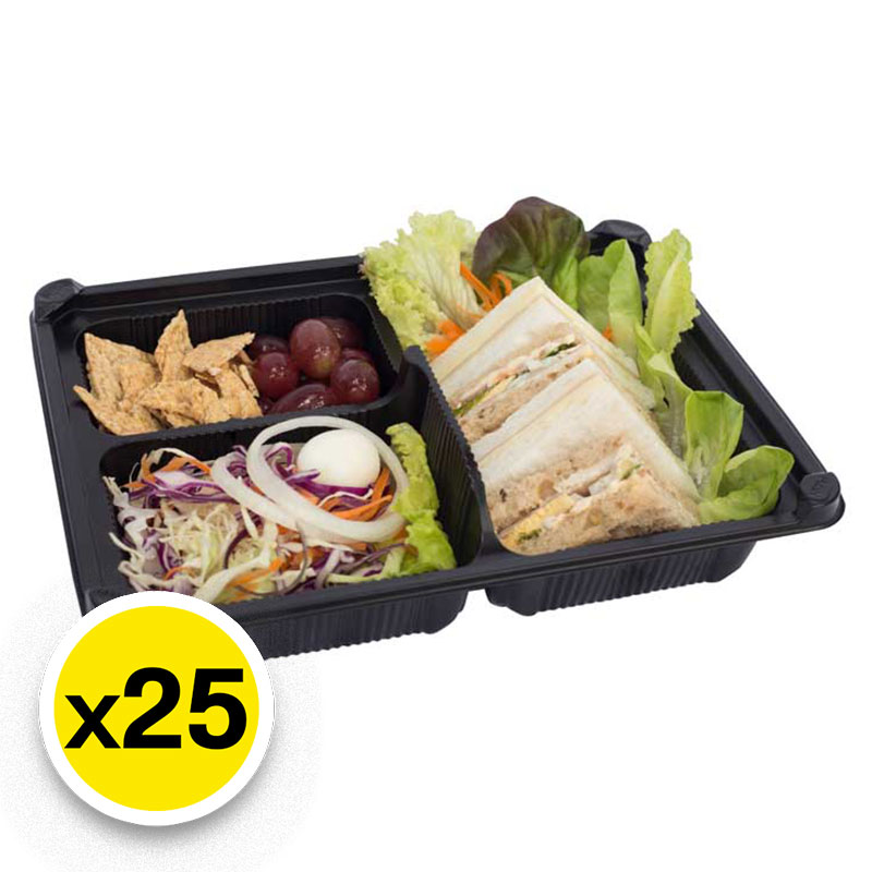 ARO 3-Compartment Lunch Box with Lid x 25 | Makro PRO