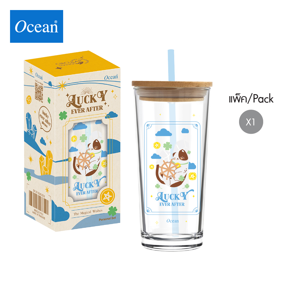 Ocean - แก้วน้ำ The Magical Wishes Personal Glass 570 ML - Neko Fortune (pack of 1) | Makro PRO