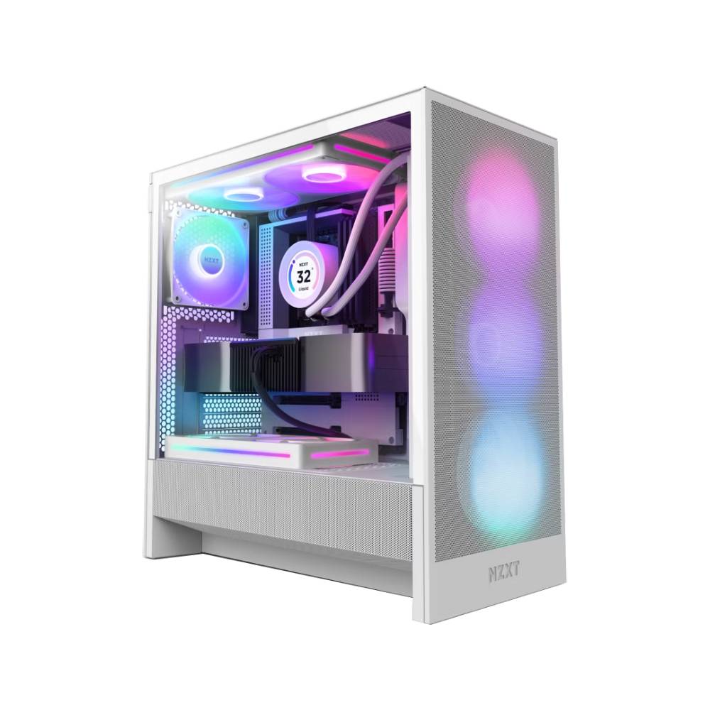 เอ็นแซดเอ็กซ์ที เคสคอมพิวเตอร์ รุ่น H5 Flow RGB สีขาว | Makro PRO