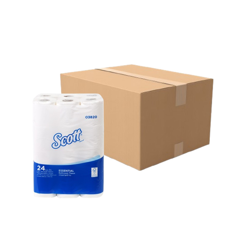 SCOTT Essential Bathroom Tissue, Code 03820, 2-Ply Size 9.8 x 13.5cm ...