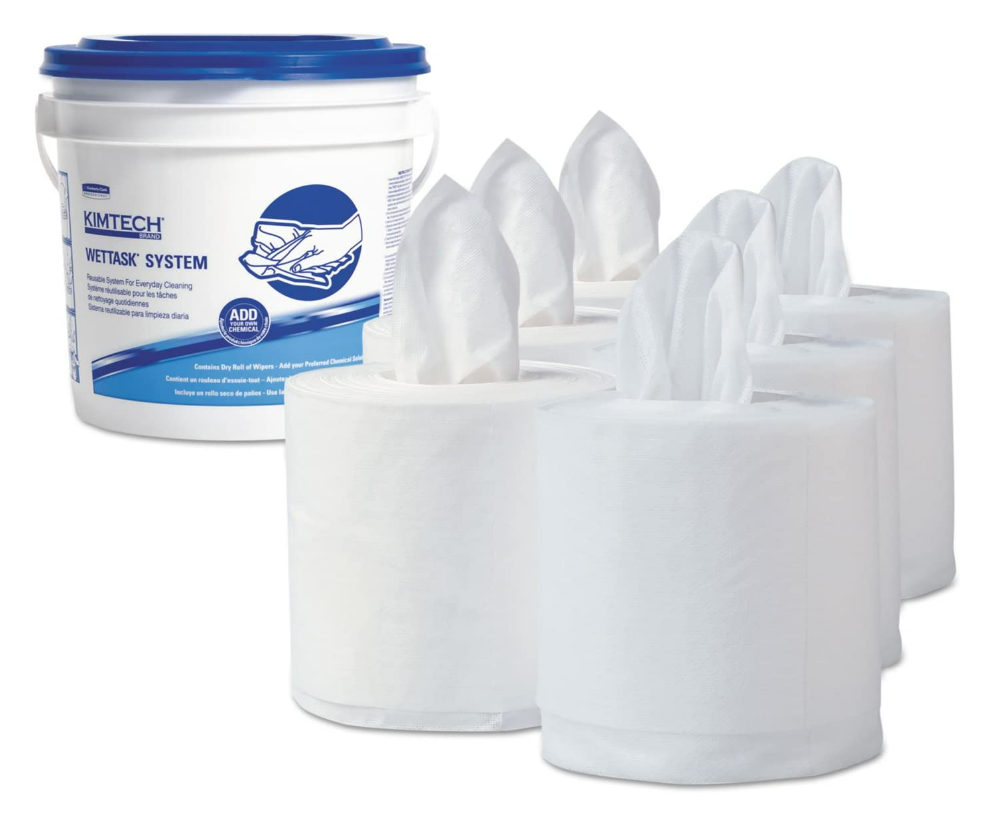 KIMTECH Wettask Wipers for Solvent System with Closed-Top Bucket ...
