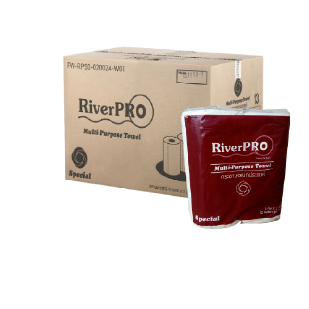 กระดาษเอนกประสงค์ RiverPro กระดาษซับมัน กระดาษชำระเอนกประสงค์ 2 ม้วนx24 ...