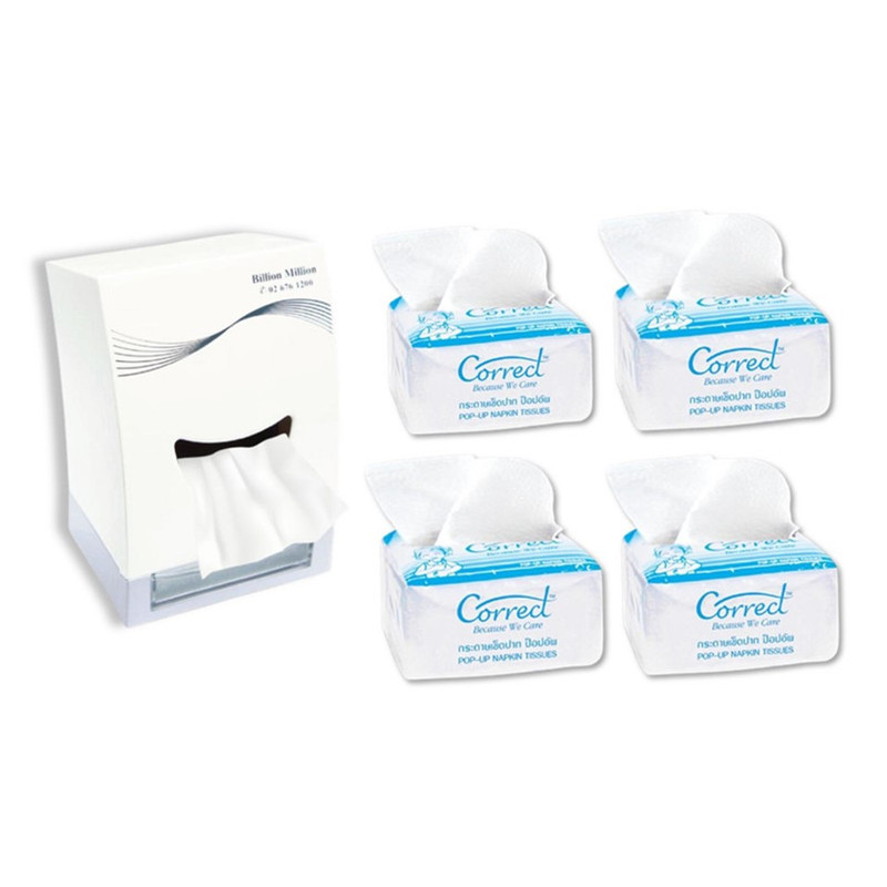 Billion Million Pop-up Napkin Dispenser x 1 + Pop-up Napkin 2 ply 100 ...