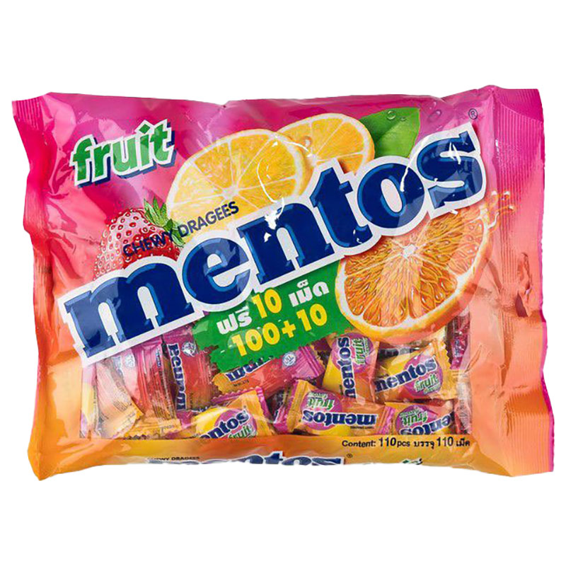 เมนทอส ลูกอมรสผลไม้ 100 เม็ด | Makro PRO