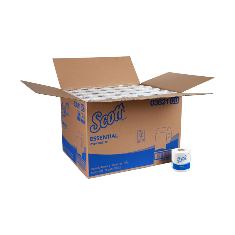 SCOTT ESSENTIAL Bathroom Tissue Individually Wrapped Roll 2-Ply (Size 9 ...