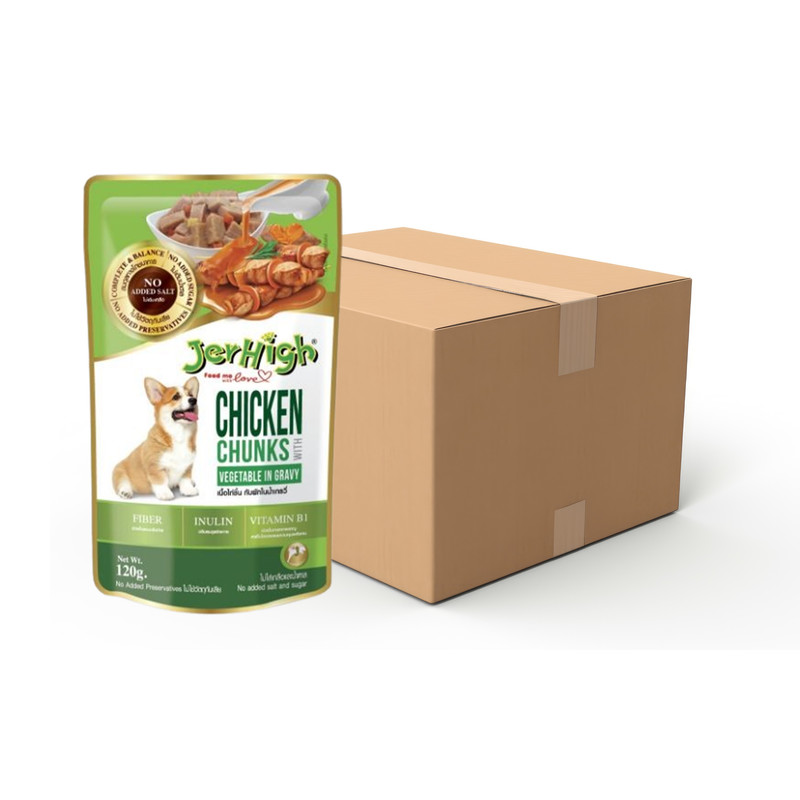 JERHIGH DOG FOOD CHICKEN&VEGETABLE IN GRAVY 120 g. x 12 | Makro PRO