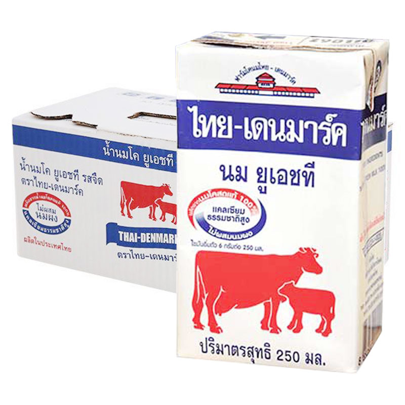 THAI-DENMARK UHT Milk Plain 250 ml x 12 | Makro PRO