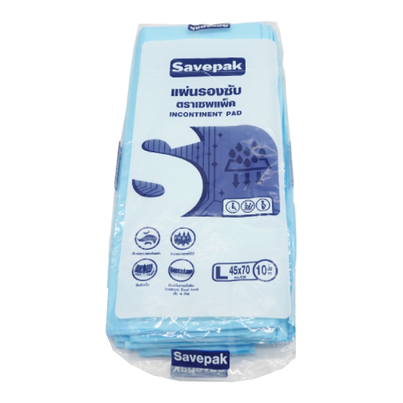 SAVEPAK Bed Protect Blue Pad Size L No Gel 10 pcs | Makro PRO