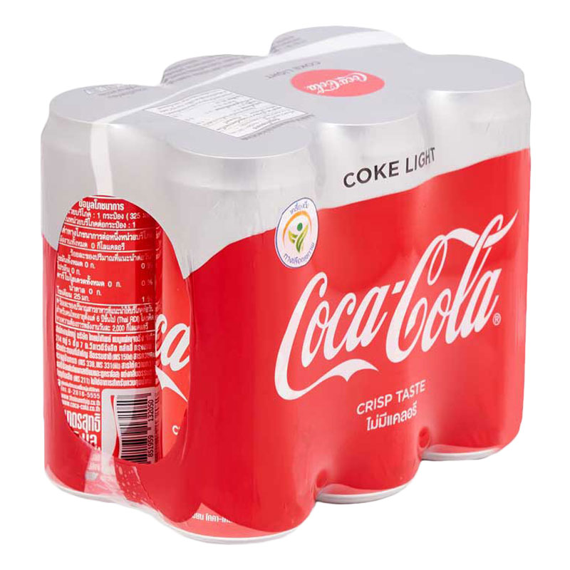 COKE Light Soft Drink Can No Calories 325 ml x 6 | Makro PRO