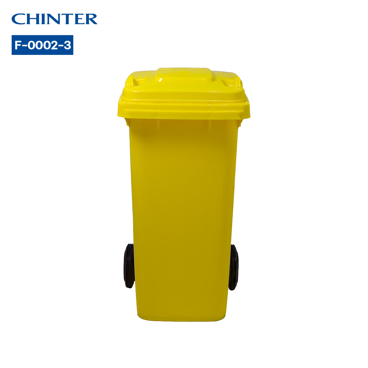ถังขยะพลาสติก สีเหลือง มีล้อ ฝาเรียบ 120 ลิตร - CHINTER F002-3-S946 ...
