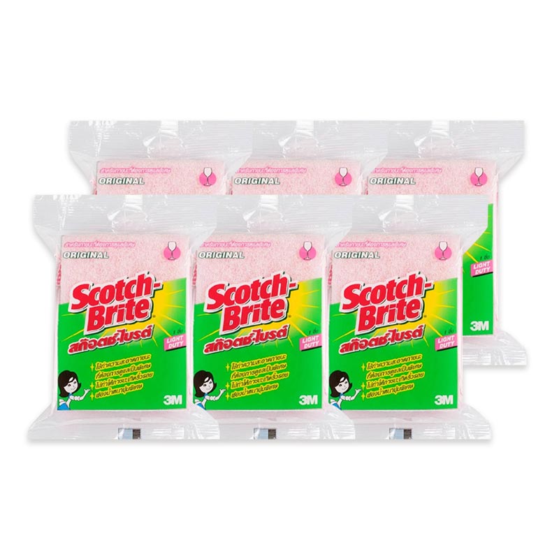 SCOTCH-BRITE Scrub Sponge Light Duty (3 x 4 inch) x 6 pcs | Makro PRO
