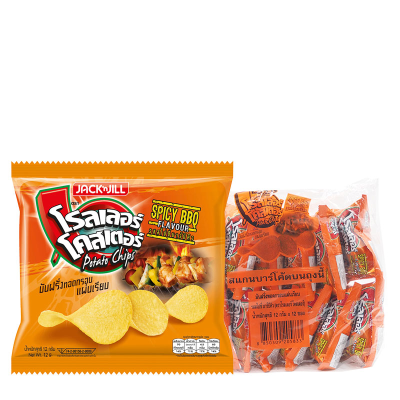 ROLLER COASTER Potato Chips Extrude BBQ 12 g x 12 | Makro PRO