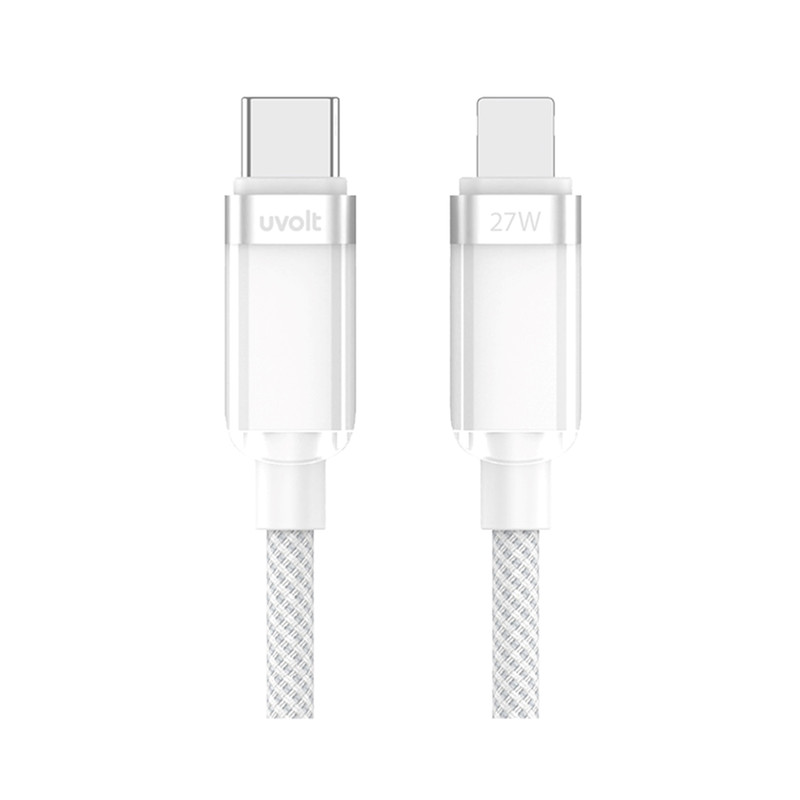 สายชาร์จ UVOLT CABLE FAST CHARGER 27W 1.2 TYPE C TO TYPE L UVCL-01 ...