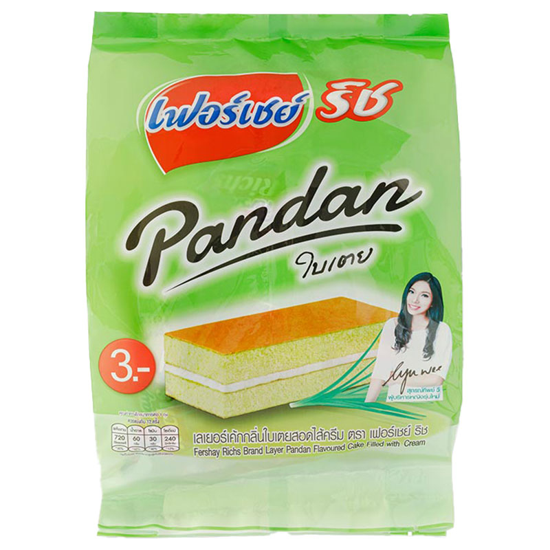 Fershay Rich Layer Pandan Cake 15g x 12 Pcs | Makro PRO
