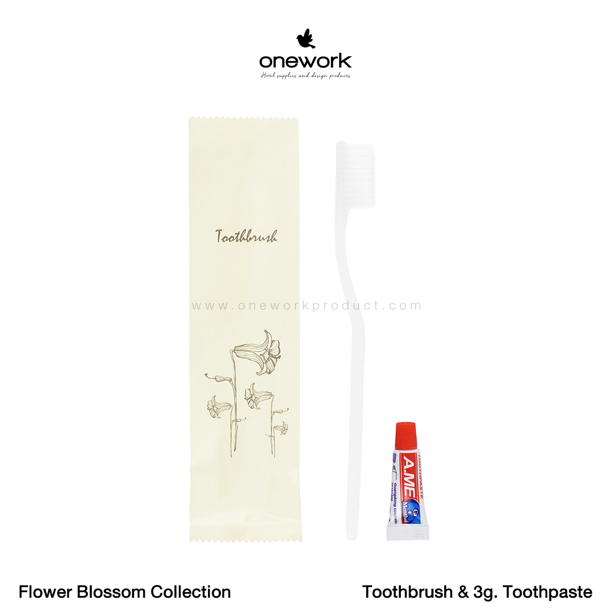 วันเวิร์ค ชุดแปรงสีฟัน + ยาสีฟัน ฟลาวเวอร์ บลอสซั่ม คอลเลคชั่น 3 กรัม ...