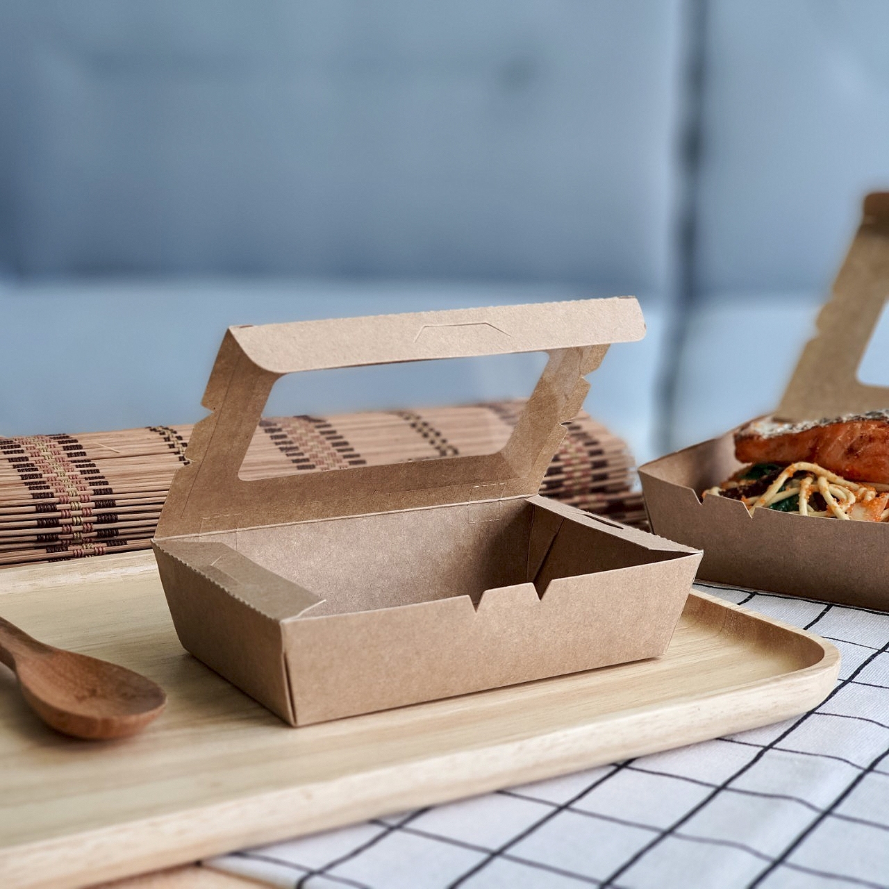 GoodBoxPack กล่องเจาะหน้าต่างคราฟท์ 600 มล. แพ็ค 50 ใบ | Makro PRO