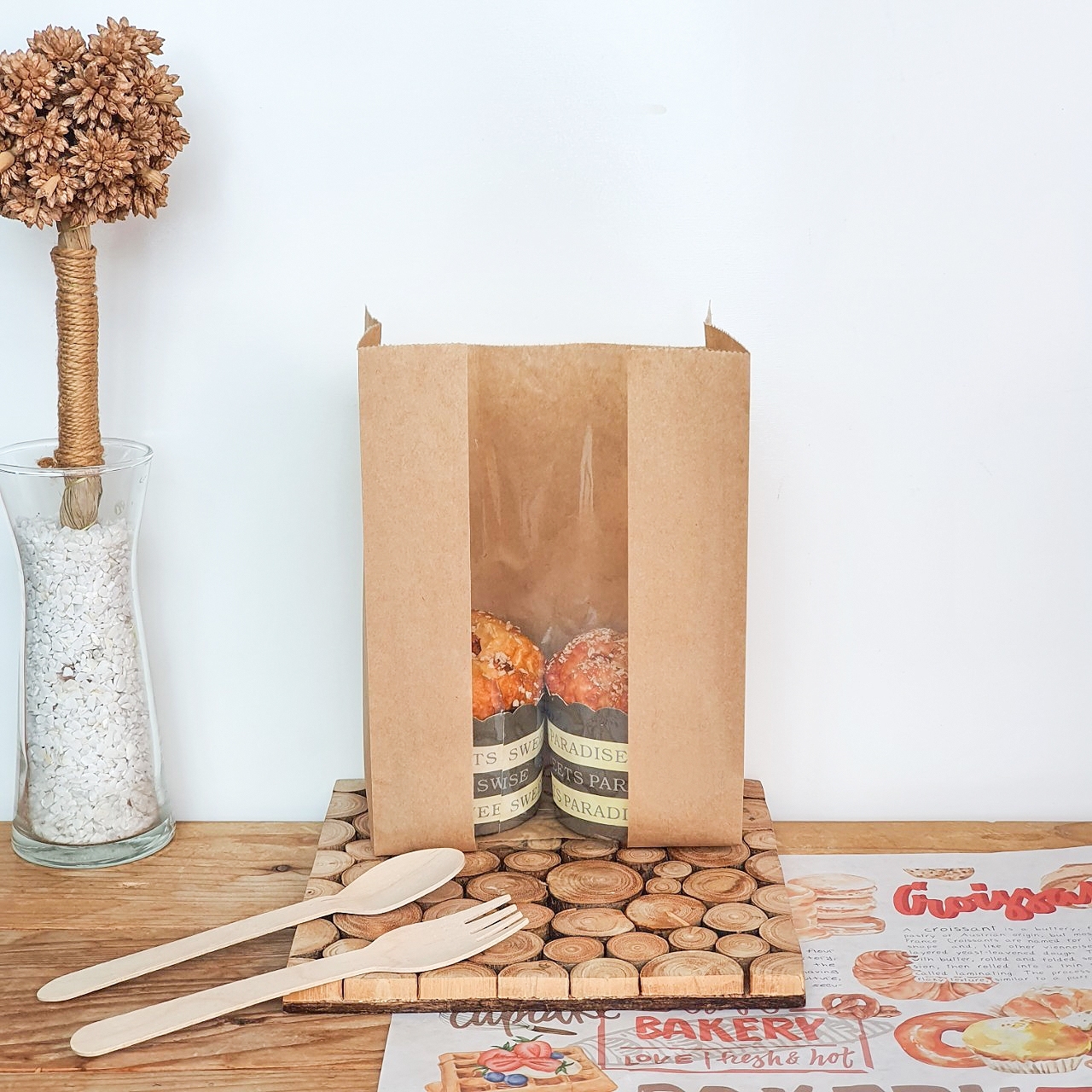 GoodBoxPack ซองขนมคราฟท์ เจาะหน้าต่าง ไซส์ 5 x 9.5นิ้ว แพ็ค 50 ใบ ...