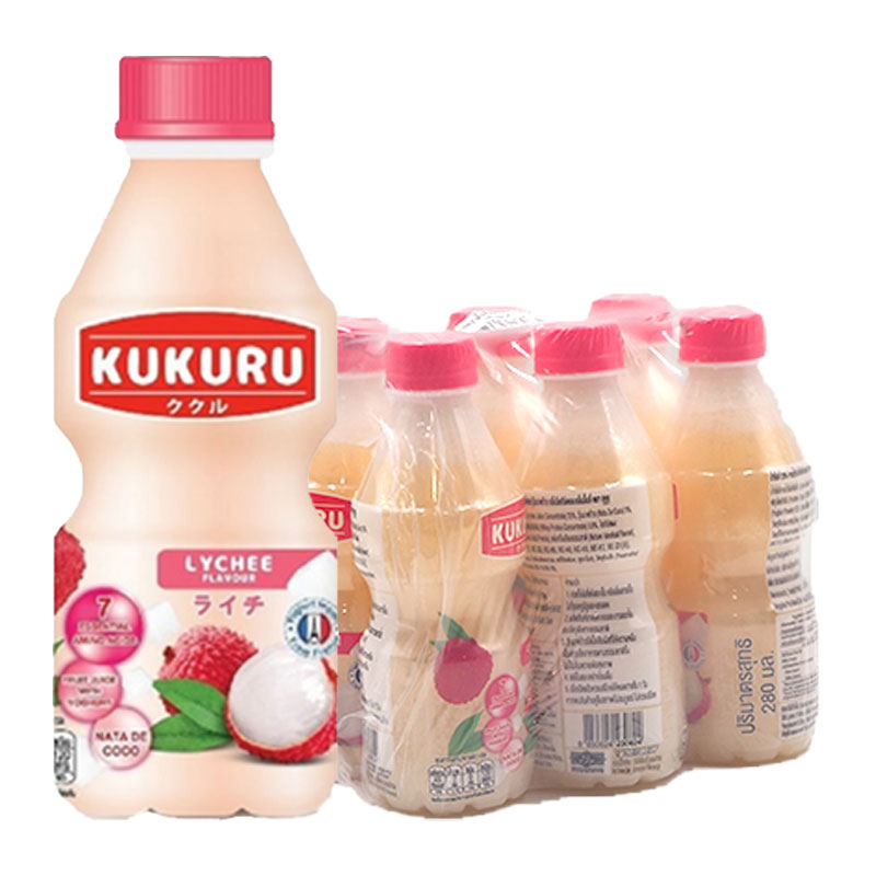 KUKURU LYCHEE YOGHURT NATA 280 ML X 6 | Makro PRO