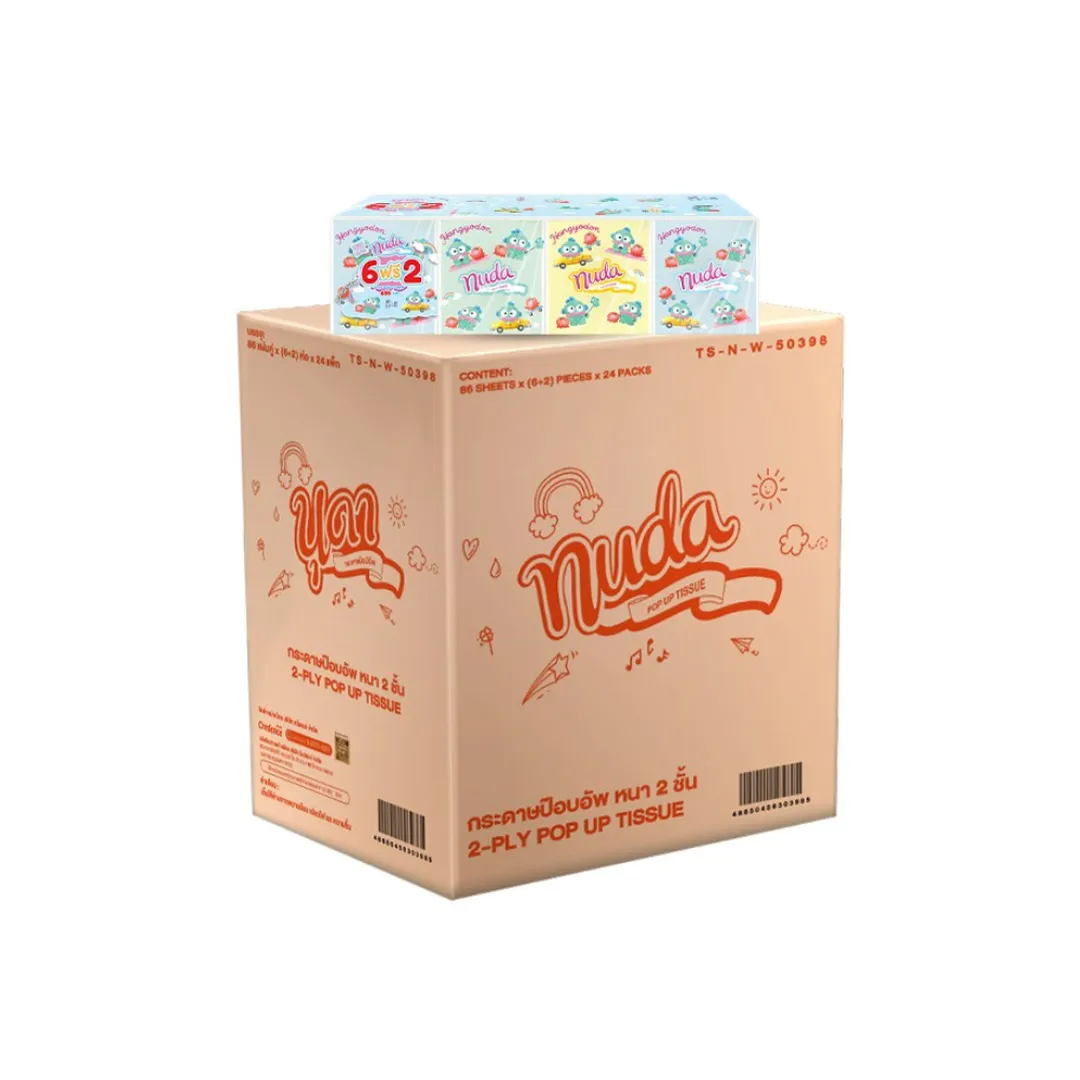 นุดา กระดาษป๊อปอัพ (Hangyodon) Pop Up 86 แผ่น (6 ห่อ/แพ็ก) ยกลัง 24 ...