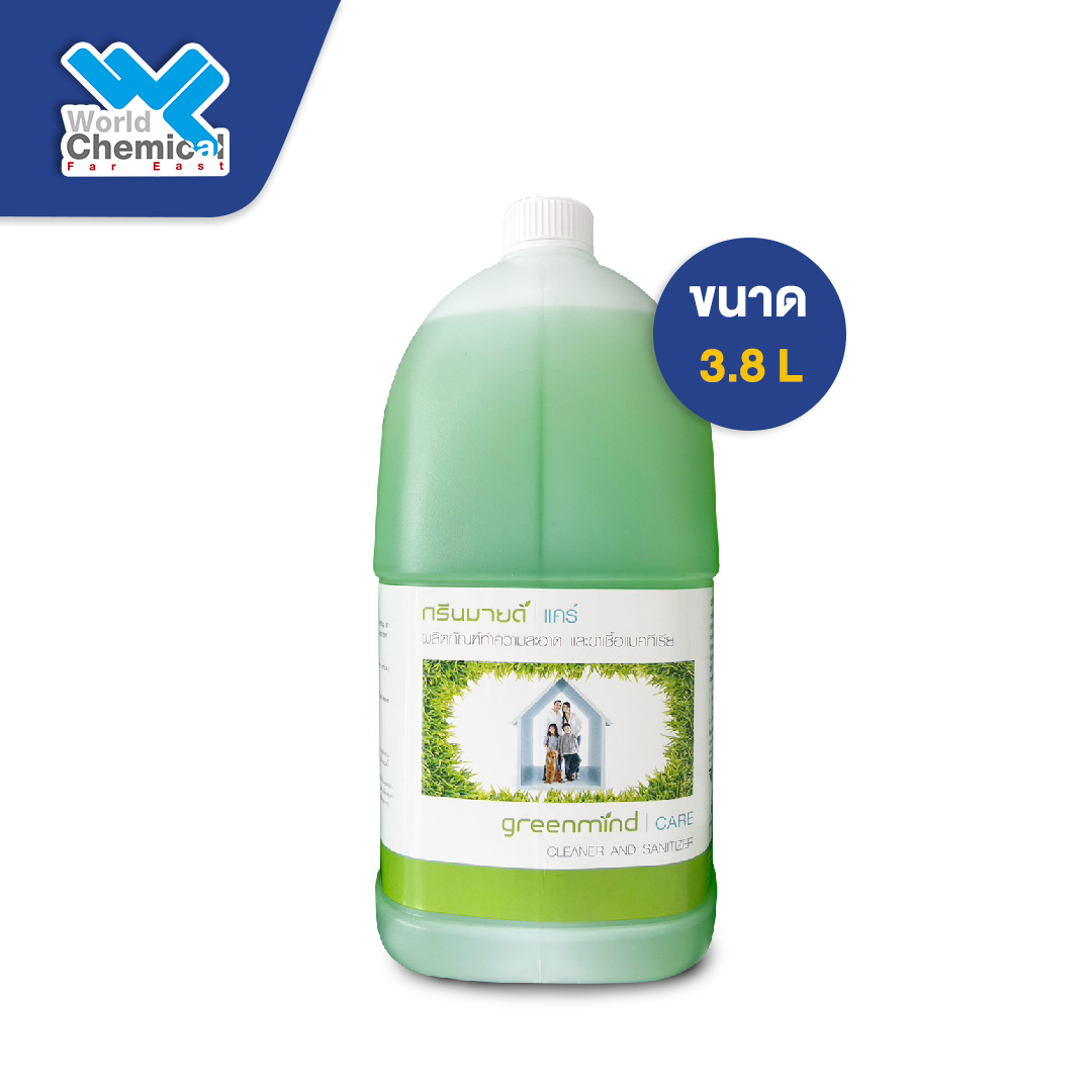 เวิลด์ เคมีคอล น้ำยาทำความสะอาดและฆ่าเชื้อแบคทีเรีย Greenmind Care (สีเขียว) ขนาด 3.8 ลิตร ...
