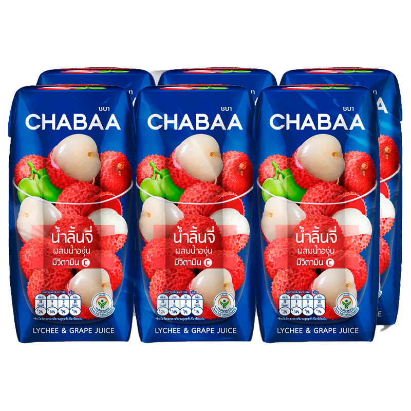 CHABAA Lychee Juice 20% 180 ml x 6 | Makro PRO