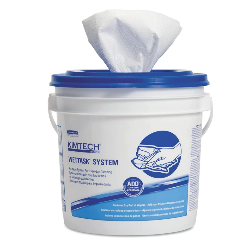 KIMTECH Wettask Wipers for Solvent System with Closed-Top Bucket ...