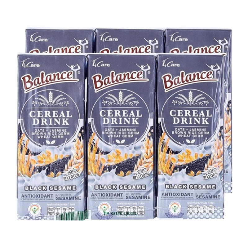 4CARE Balance ซีเรียลดริ๊งค์ นมธัญพืช รสงาดำแท้ (180 ml x 6 กล่อง ...