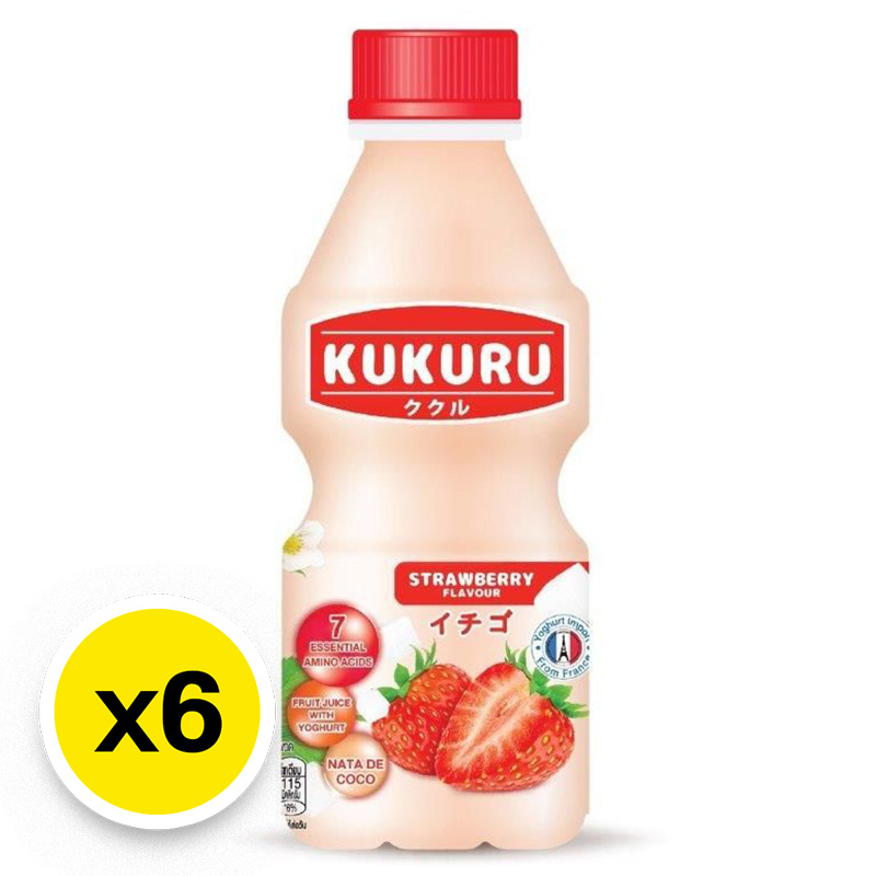 KUKURU Strawberry Yoghurt with Nata 250 ml x 6 | Makro PRO