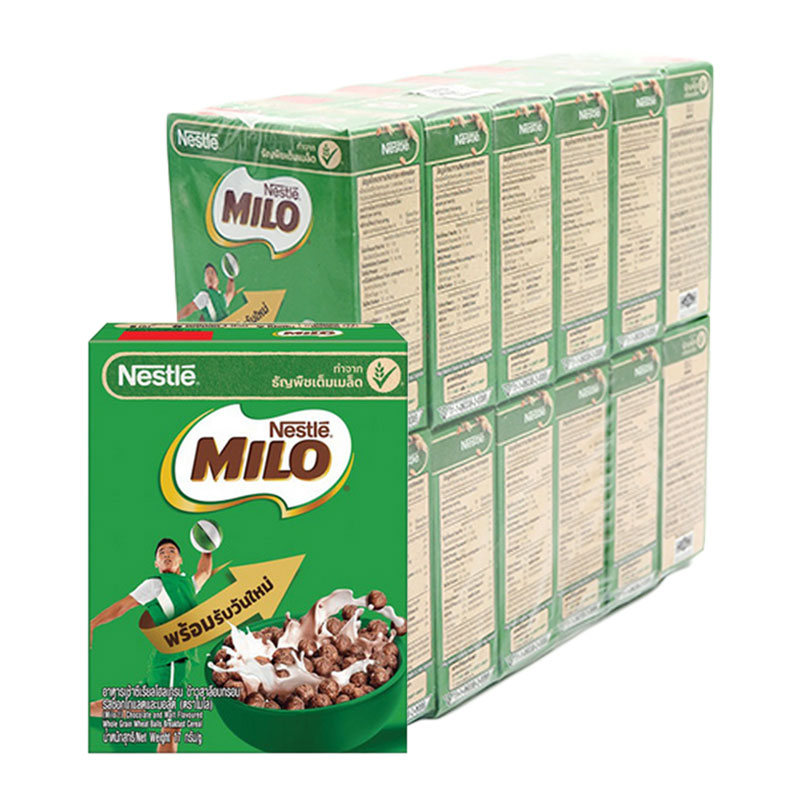 MILO Whole Grain Cereal Chocolate and Almond Malt 17 g x 12 | Makro PRO