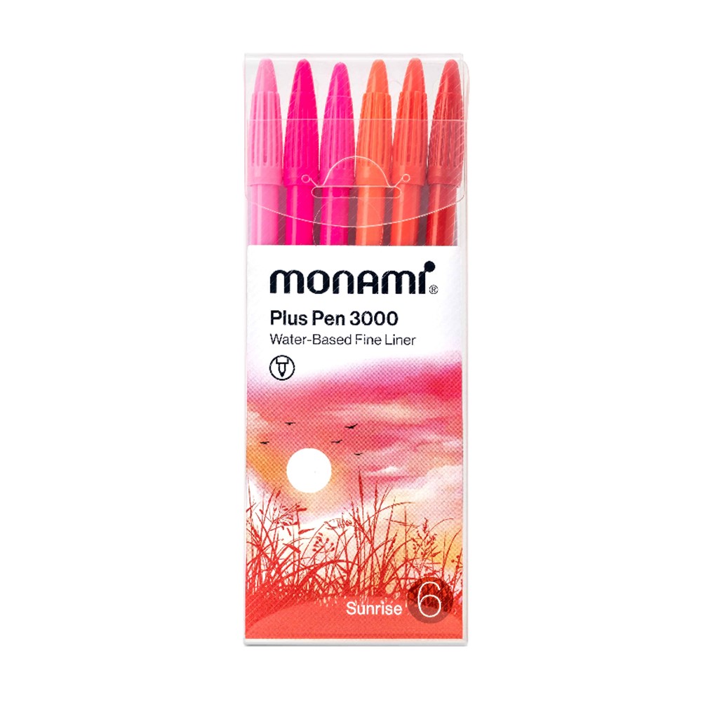 MONAMI Water Color Pen Set Plus Pen 6 Colors (Sunrise) | Makro PRO