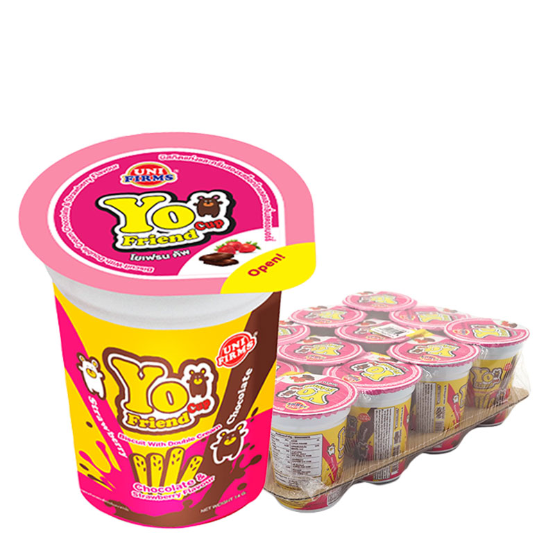 YO FRIEND Biscuit Chocolate Strawberry 15 g x 12 | Makro PRO